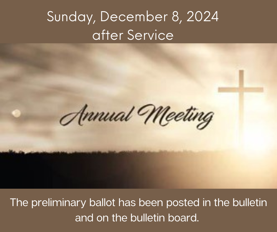 Annual Meeting 12/8/2024 After Service | Oswego Alliance Church