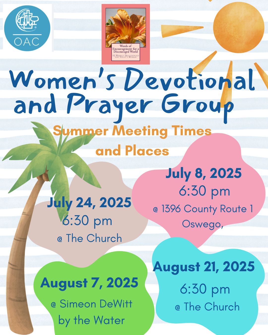 Women’s Devotional and Prayer Meeting Special Summer Schedule | Oswego ...