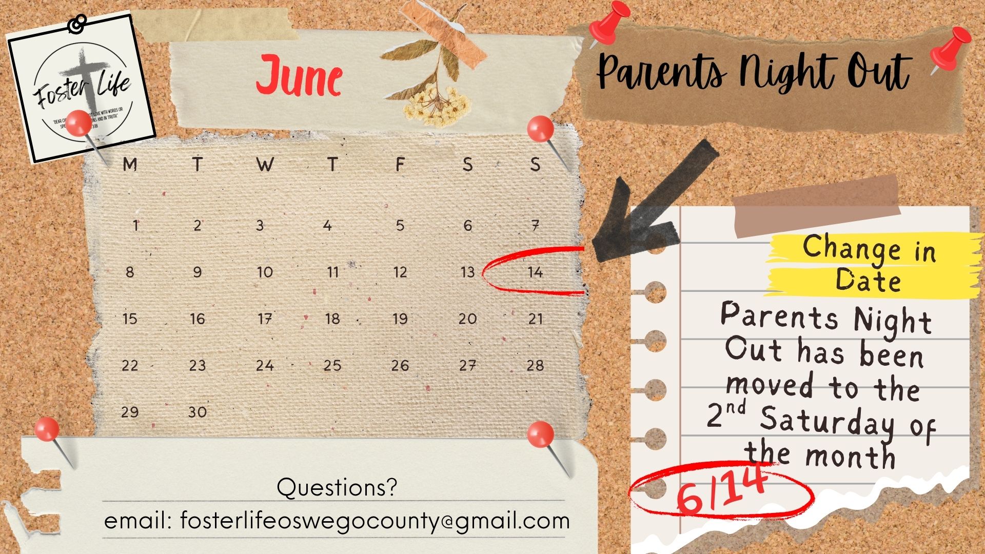 Note Change in Date for next parents night out | Oswego Alliance Church