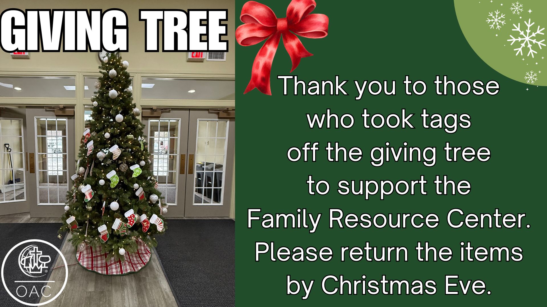 Please Return Giving Tree Donations By Christmas Eve | Oswego Alliance ...